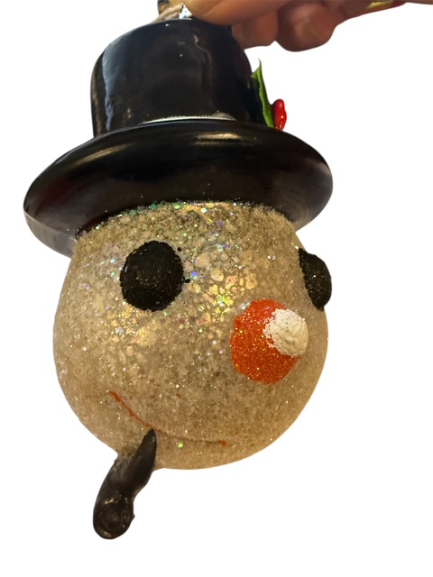 Frosty The Snowman Glass Hanging Ornament – Santa's Little Helper ...