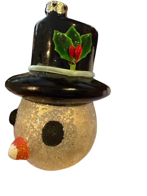 Frosty The Snowman Glass Hanging Ornament – Santa's Little Helper ...